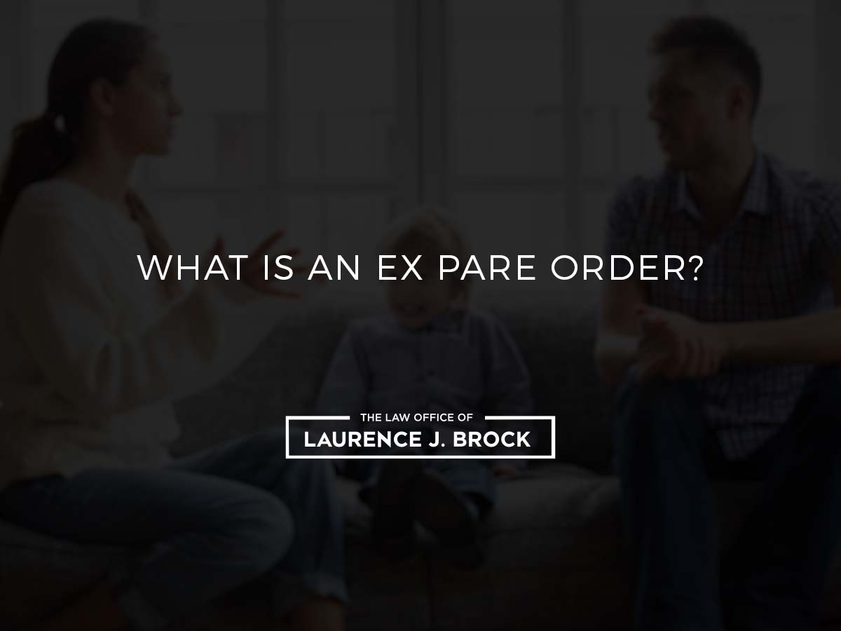 What Is an Ex Parte Order? | The Law Office of Laurence J. Brock